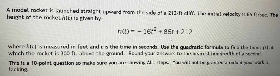 Solved A model rocket is launched straight upward from the | Chegg.com