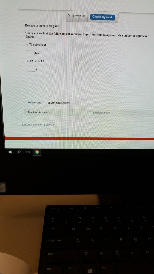 Solved 3 attempts left C Check my work Be sure to answer all | Chegg.com