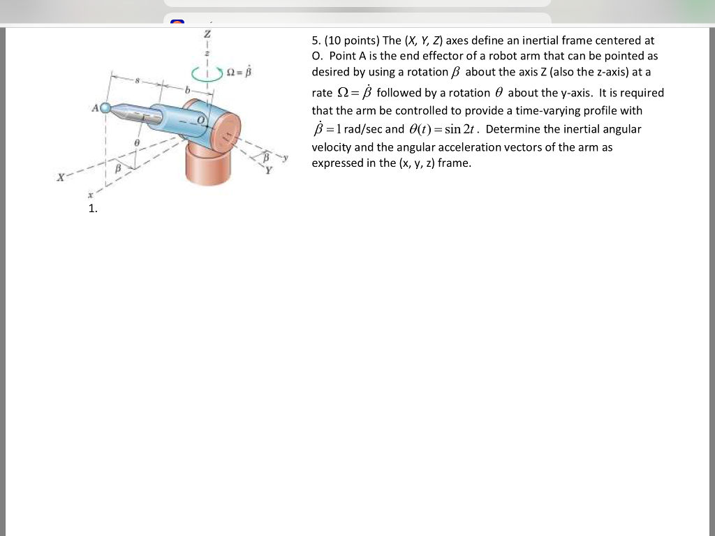 Solved 5, (10 points) The (X, ) axes define an inertial | Chegg.com