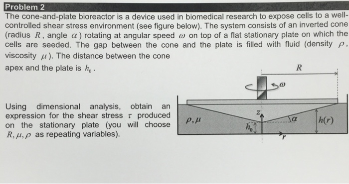 Solved The cone-and-plate bioreactor is a device used in | Chegg.com