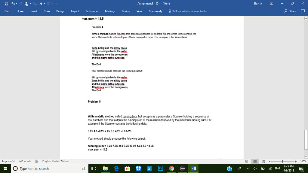 Solved Assignment3 1301 - Word Sign in -0 × File Home Insert | Chegg.com