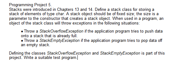 Solved Stacks were introduced in Chapters 13 and 14. Define | Chegg.com