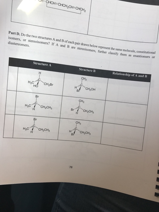 Solved Do the two structures A and B of each pair drawn | Chegg.com