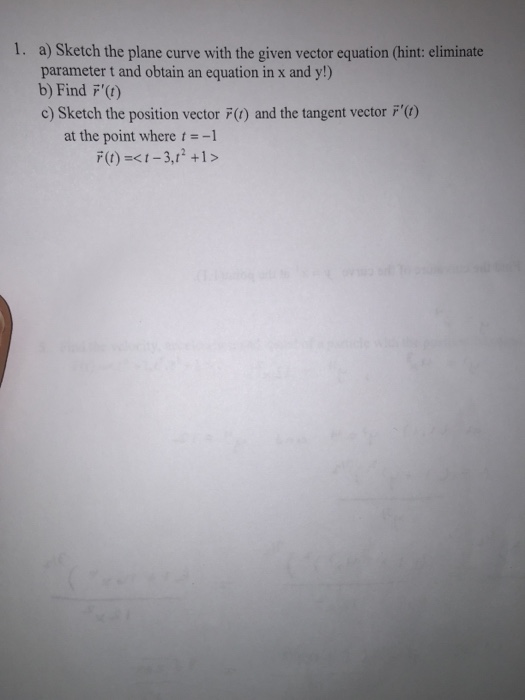 Solved 1. a) Sketch the plane curve with the given vector | Chegg.com