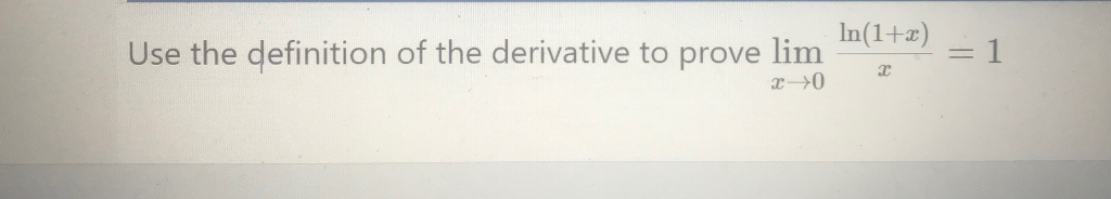Solved Use the definition of the derivative to prove lim | Chegg.com