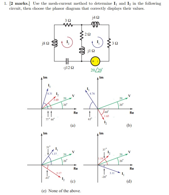 Solved 1. Use the mesh-current method to determine I1 and I2 | Chegg.com