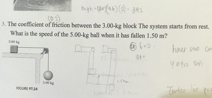 Solved hgh32 C02) 3. The coefficient of friction between the | Chegg.com