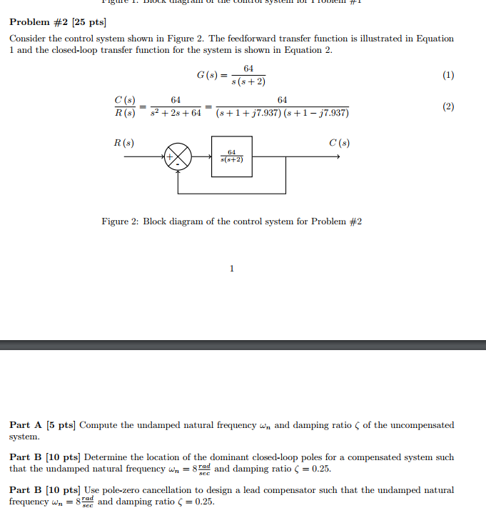 Solved Problem #2 [25 pts] Consider the control system shown | Chegg.com