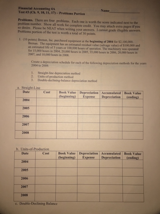 Solved There are four problems. Each one is worth the score | Chegg.com