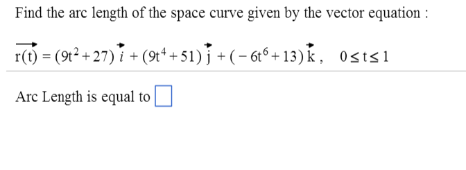 Solved Find the arc length of the space curve given by the | Chegg.com