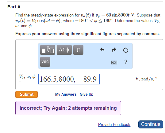 Solved Find the steady-state expression for vo(t) if | Chegg.com