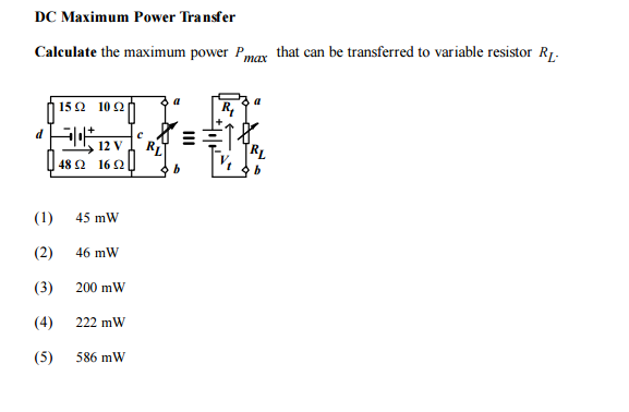 Solved Calculate the maximum power P_max that can be | Chegg.com