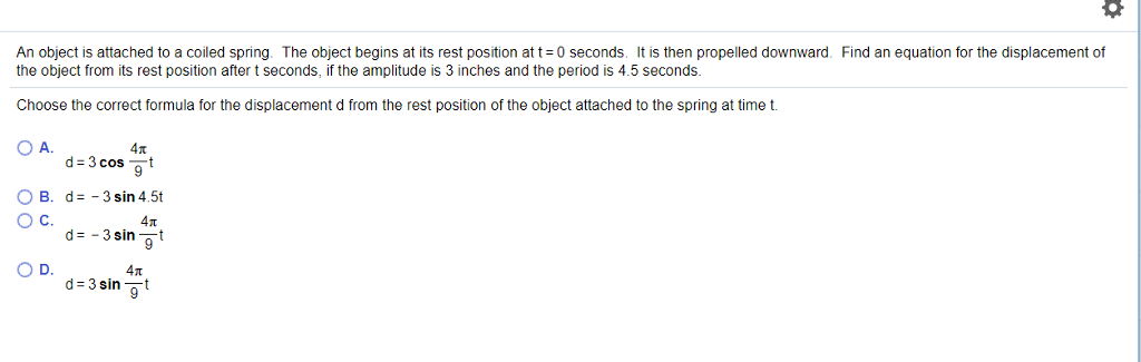 Solved An object is attached to a coiled spring. The object | Chegg.com