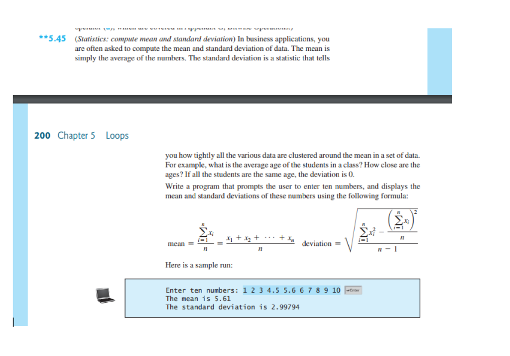 Solved 5.45 (Statistics: compute mean and standard | Chegg.com