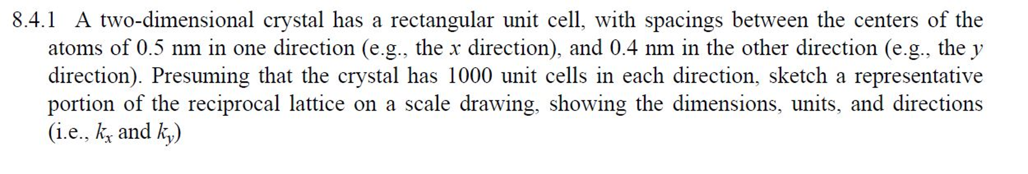A two-dimensional crystal has a rectangular unit cell | Chegg.com