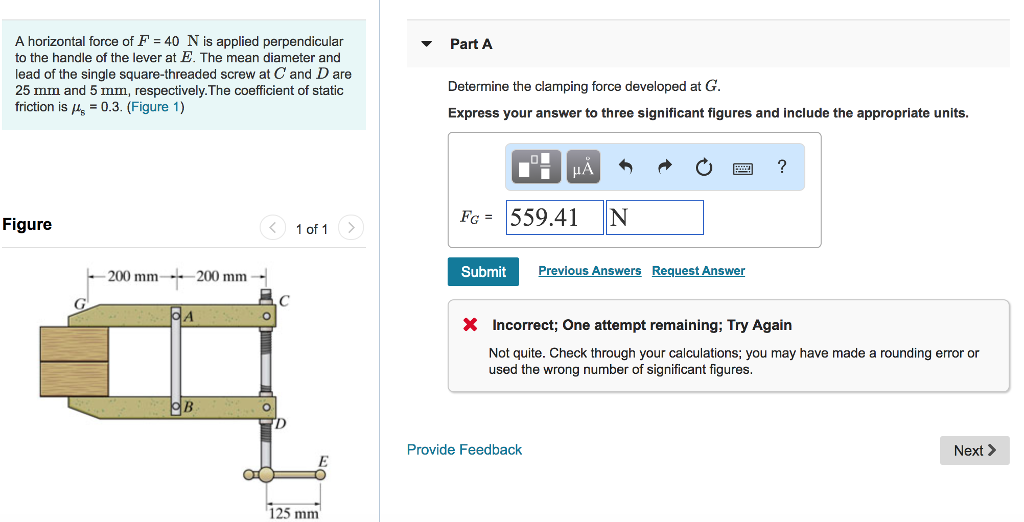 Solved A horizontal force of F 40 N is applied perpendicular | Chegg.com