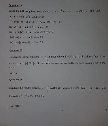 Solved Question 16 Given the fol owing functions f-4x:, g y" | Chegg.com