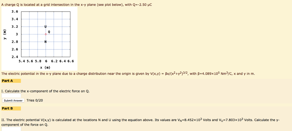 Solved A charge Q is located at a grid intersection in the | Chegg.com
