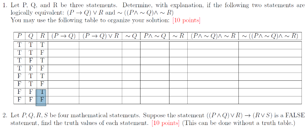 Solved Let P, Q, and R be three statements. Determine, with | Chegg.com