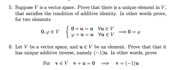 Solved 5. Suppose V is a vector space. Prove that there is a | Chegg.com