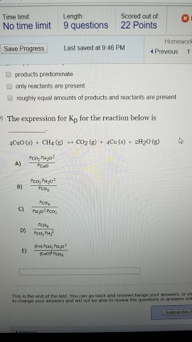 Solved The expression for K_p for the reaction below is 4CuO | Chegg.com