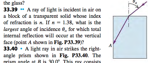 Solved A ray of light is incident in air on a block of a | Chegg.com