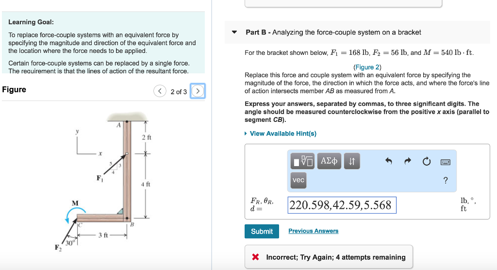 Solved Learning Goal Part B- Analyzing the force-couple | Chegg.com