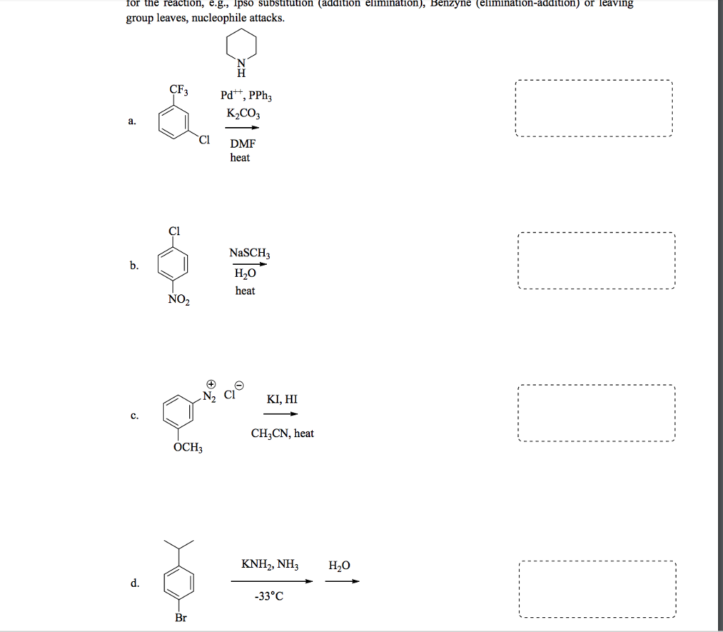 Solved for the reaction, e.g., lpso substitution (addition | Chegg.com