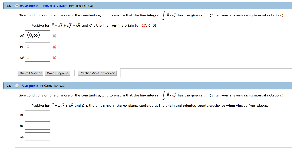 Solved "give conditions on one or more of the constants a, | Chegg.com