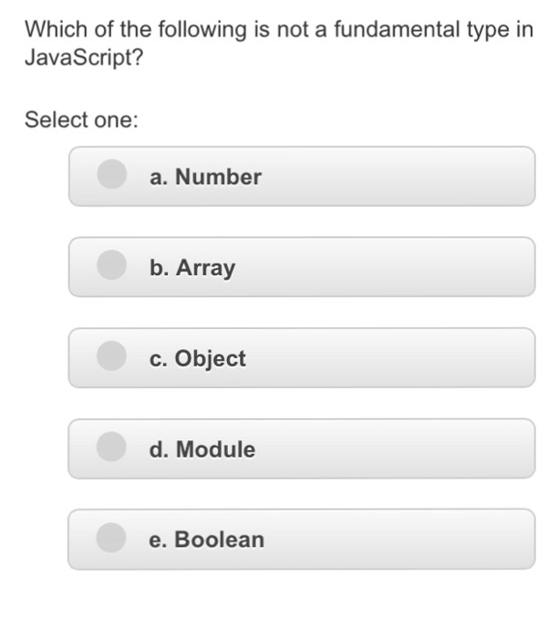 Solved Which of the following is not a fundamental type in | Chegg.com
