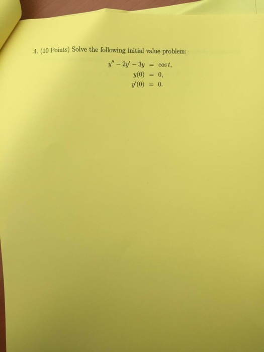 Solved Solve the following initial value problem: y" - 2y' - | Chegg.com
