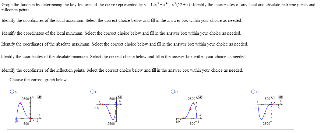 Solved Graph the function by determining the key features of | Chegg.com