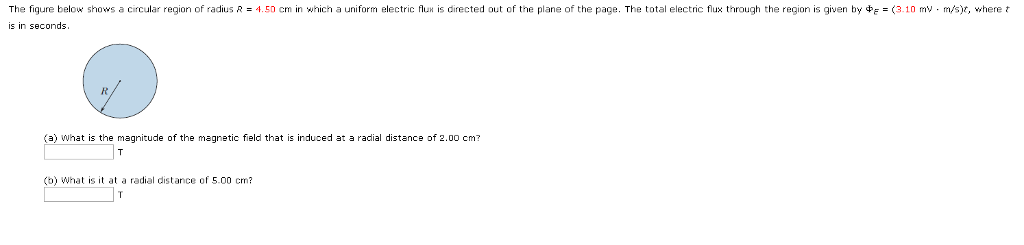 Solved The figure below shows a circular region of radius R | Chegg.com