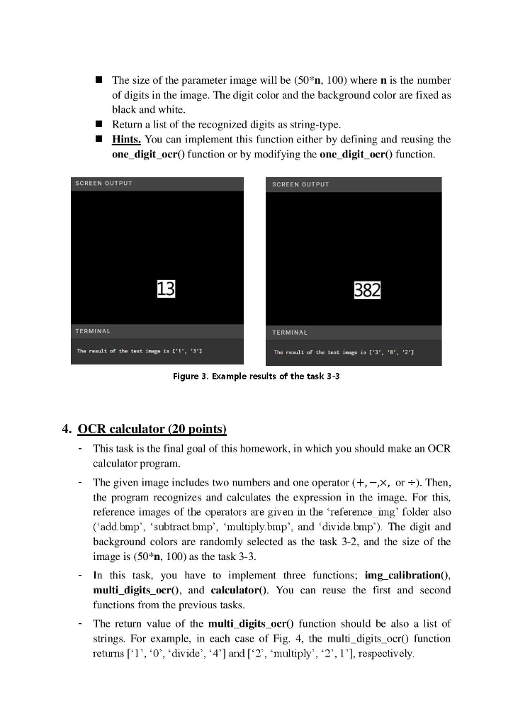 CS101 Homework 3 OCR (Optical Character Recognition) | Chegg.com