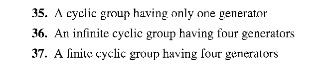 Solved 35. A cyclic group having only one generator 36. An | Chegg.com