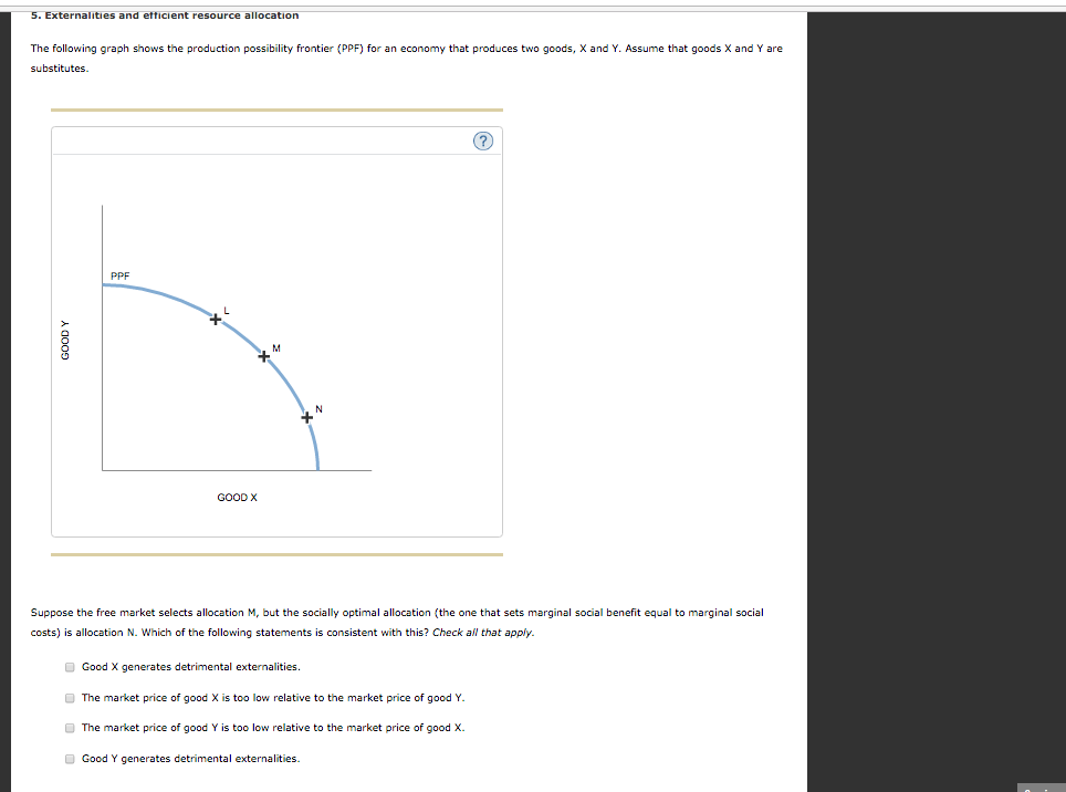 Solved Externalities and etticient resource allocation The | Chegg.com