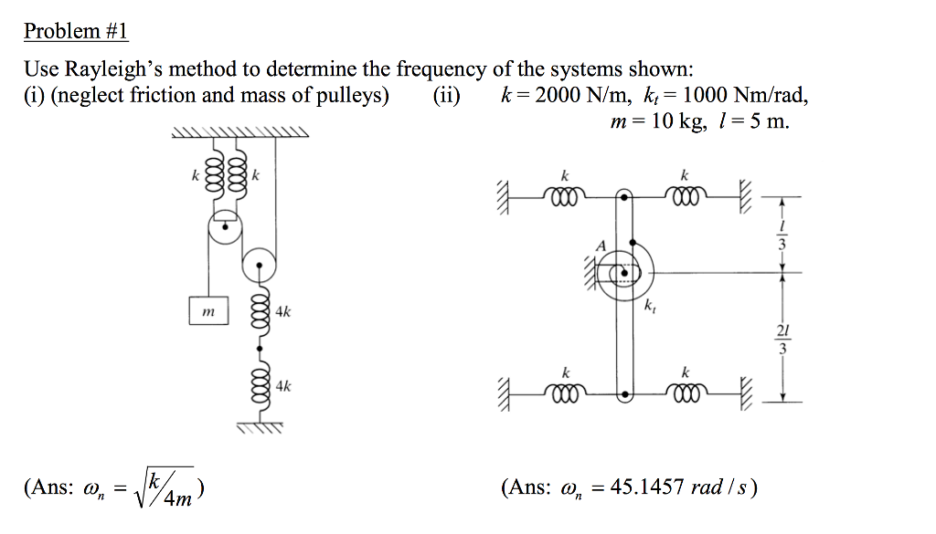 Solved Use Rayleigh's method to determine the frequency of | Chegg.com