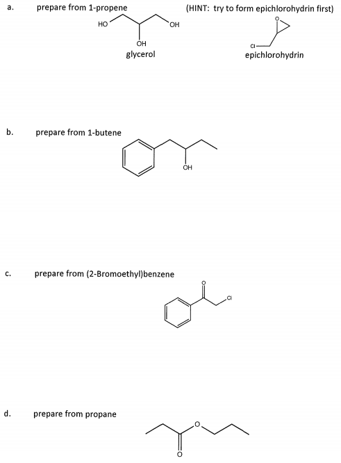 Solved How do you prepare the following compounds? Be sure | Chegg.com