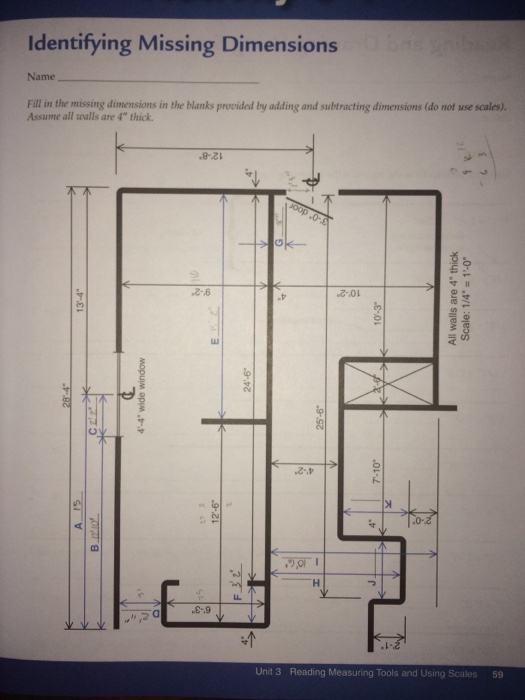 Solved Fill in the missing demensions in the blanks provided | Chegg.com