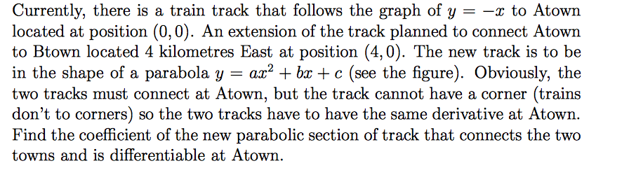Solved Currently, there is a train track that follows the | Chegg.com