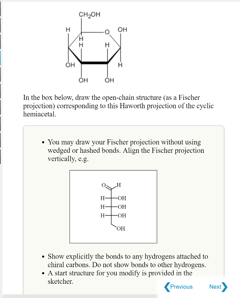 Solved In the box below, draw the open-chain structure (as | Chegg.com