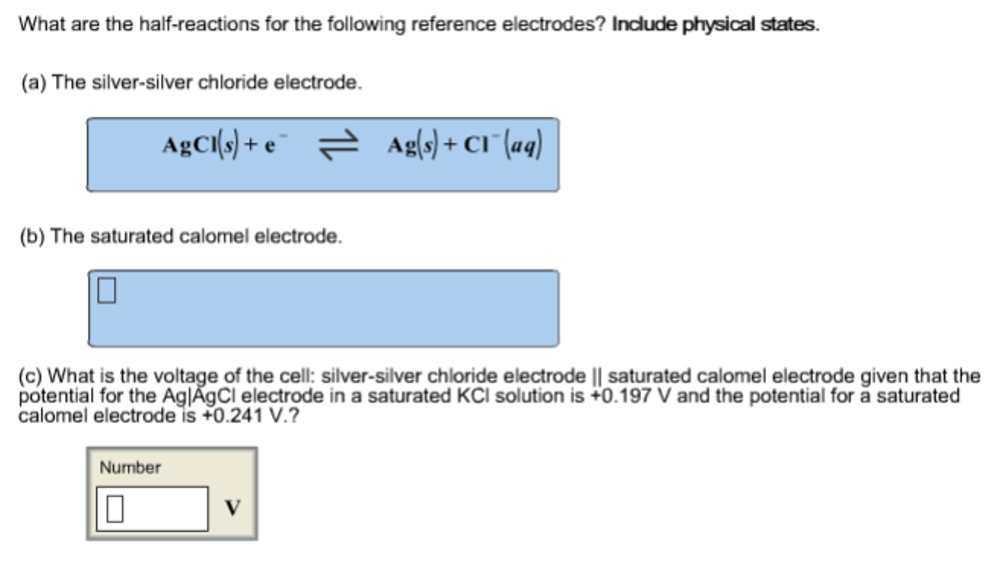 Solved What are the half-reactions for the following | Chegg.com