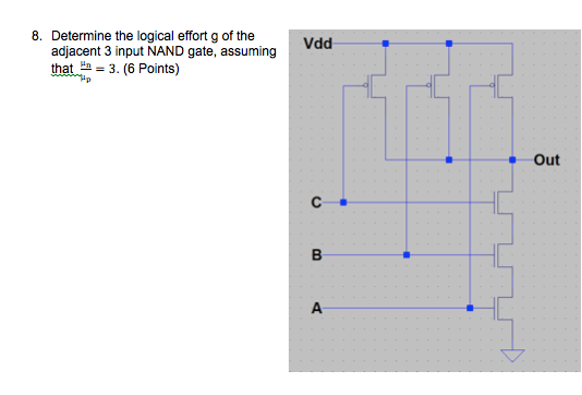 Solved Determine the logical effort g of the adjacent 3 | Chegg.com