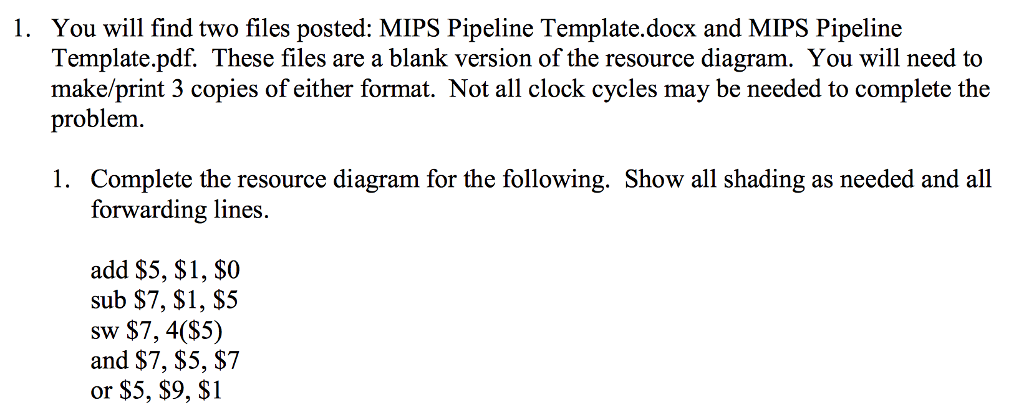 Solved MIPS Pipeline Template | Chegg.com Solved MIPS Pipeline Template | Chegg.com