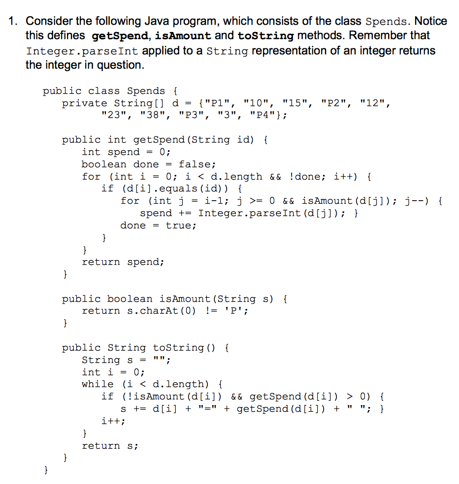 Solved 1. Consider the following Java program, which | Chegg.com