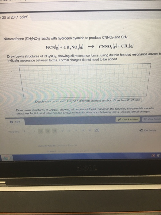 Solved Nitromethane (CH3NO2 reacts with hydrogen cyanide to | Chegg.com