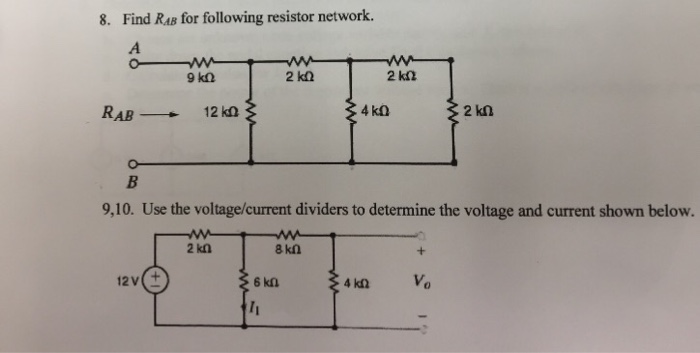 Solved Find R_AB for following resistor network. Use the | Chegg.com