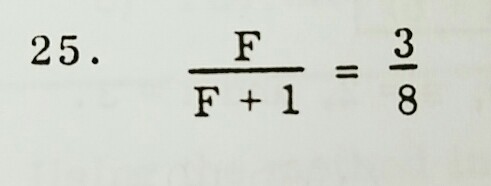 Solved F/F + 1 = 3/8 | Chegg.com