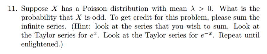 Solved Suppose X has a Poisson distribution with mean lambda | Chegg.com