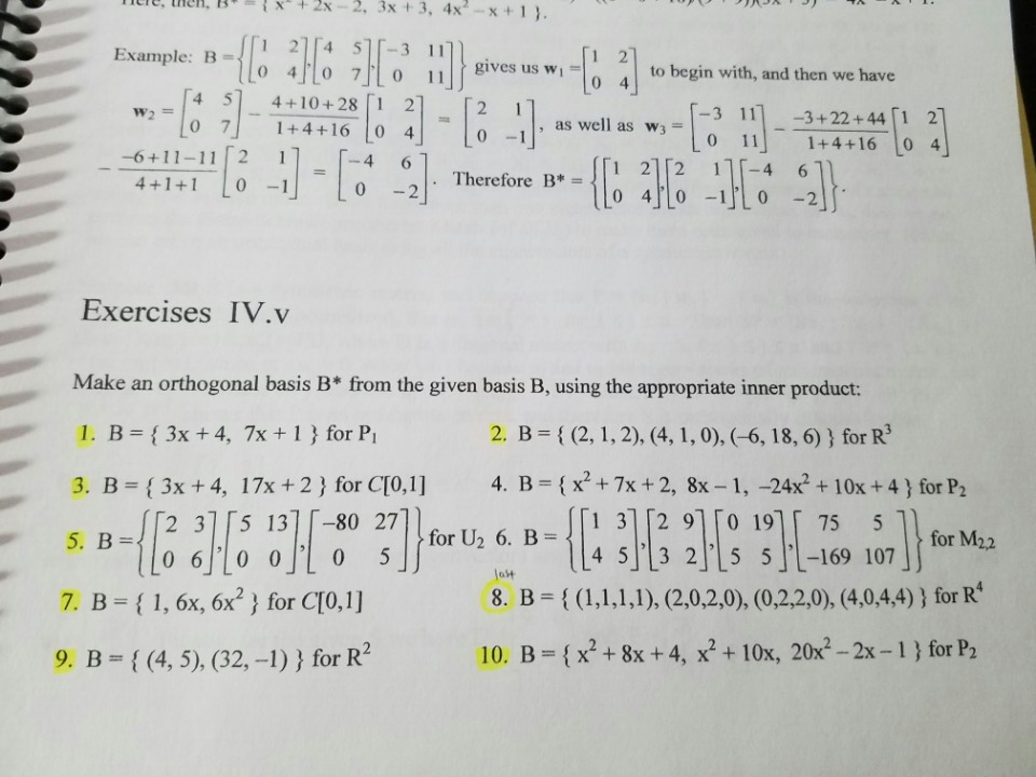 Solved Additional Topics In Linear Algebra Ch IV Inner Chegg